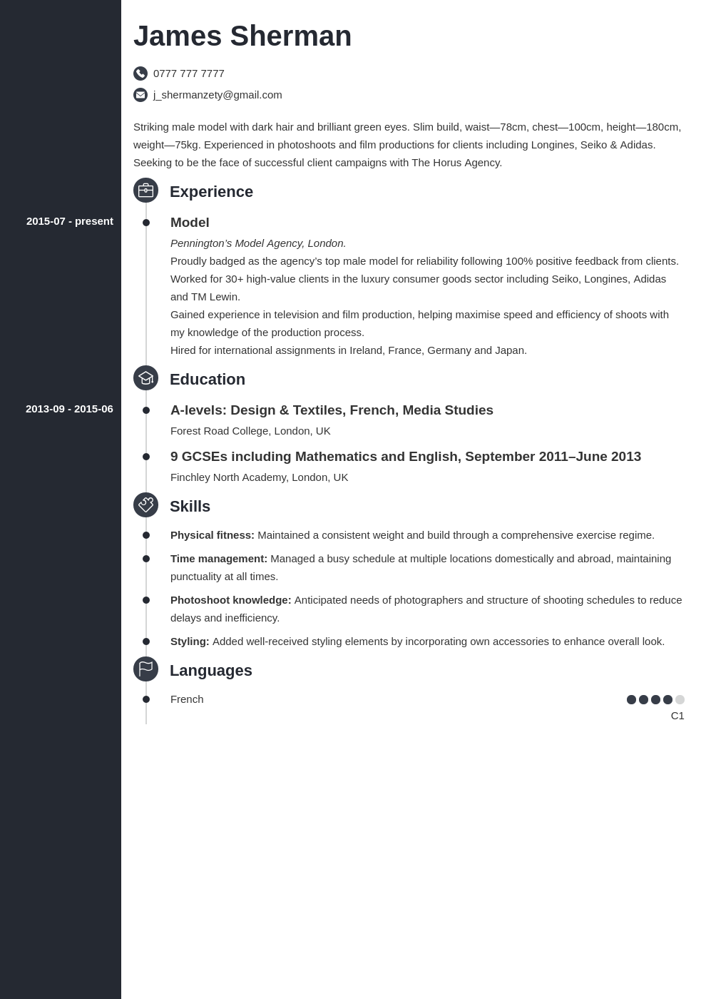 Model CV Template Tips For Writing A Modelling CV