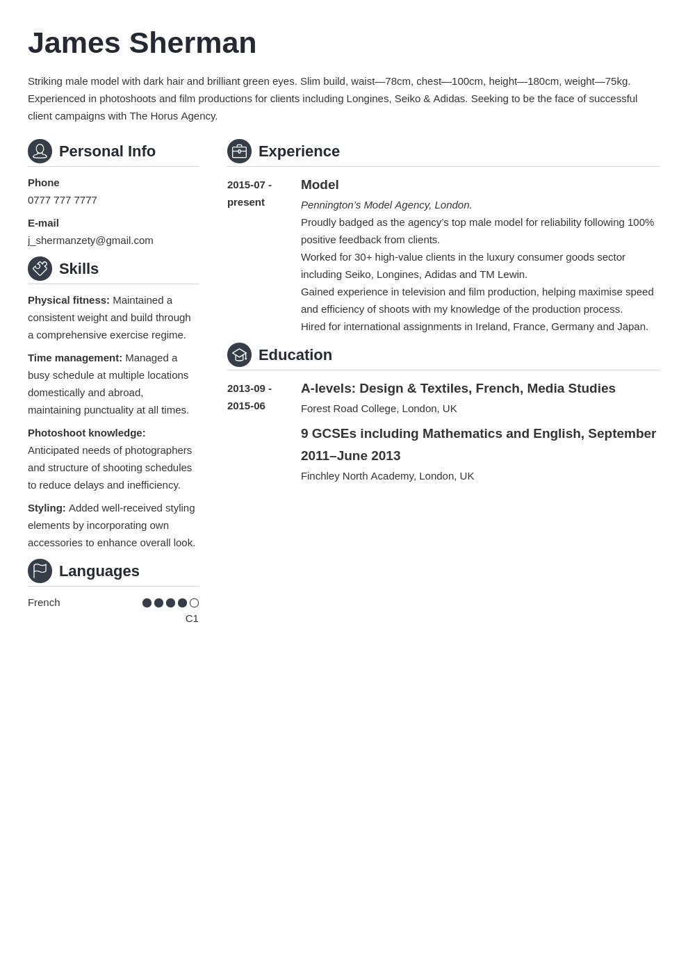 Model CV Template Tips For Writing A Modelling CV