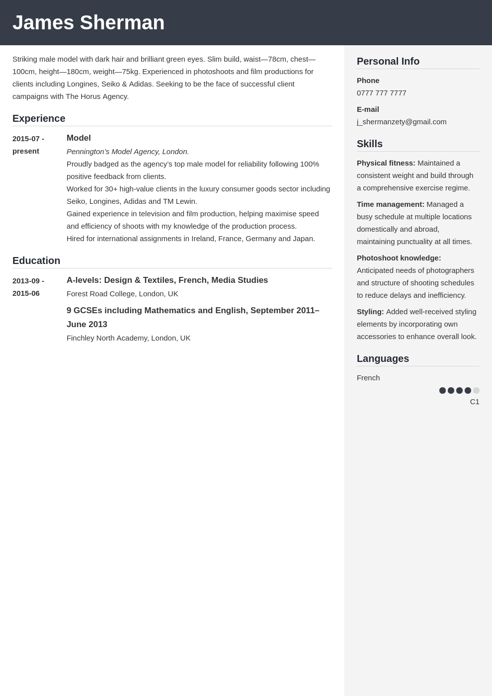 Model CV Template: Tips for Writing a Modelling CV