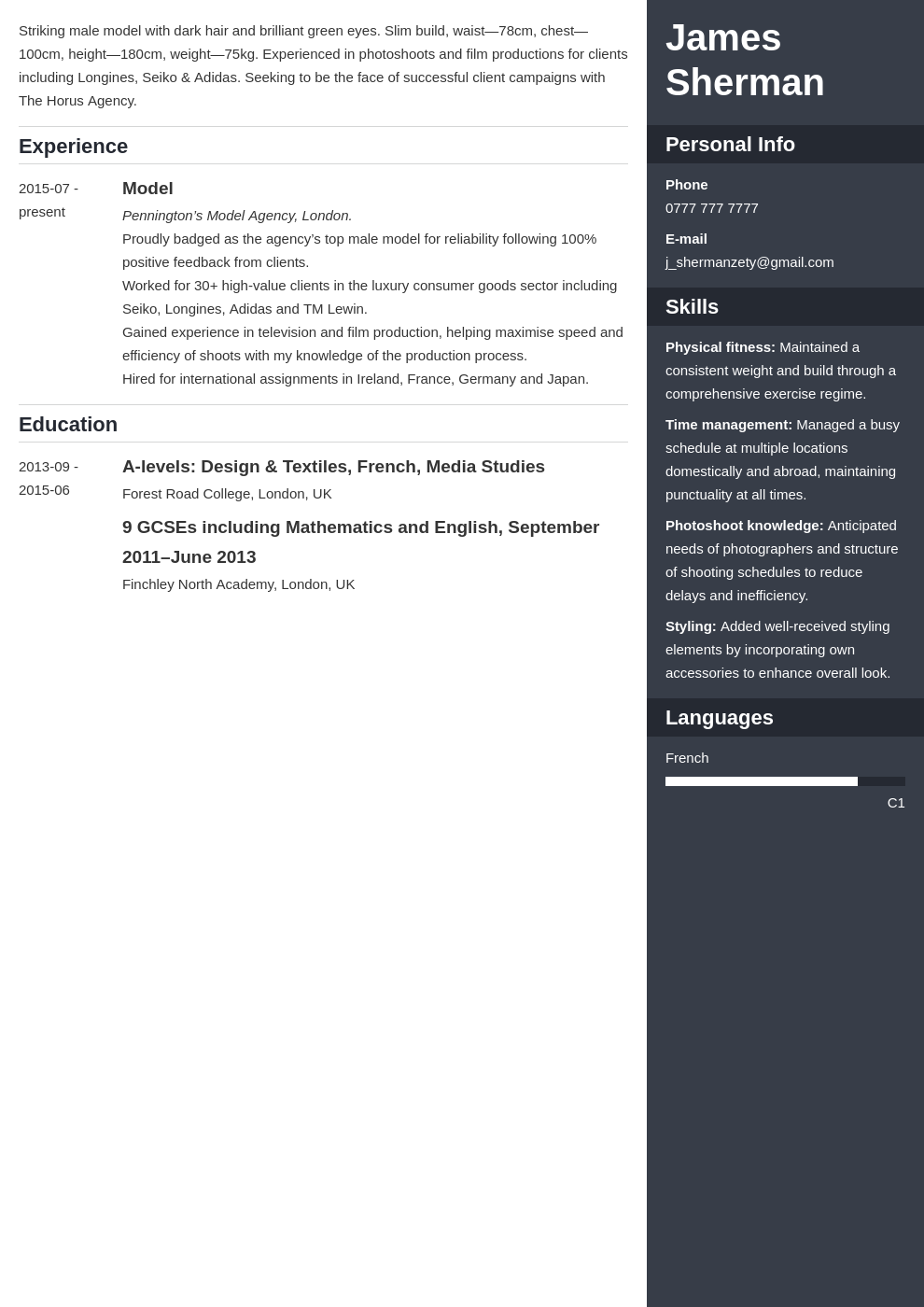 Model CV Template: Tips for Writing a Modelling CV