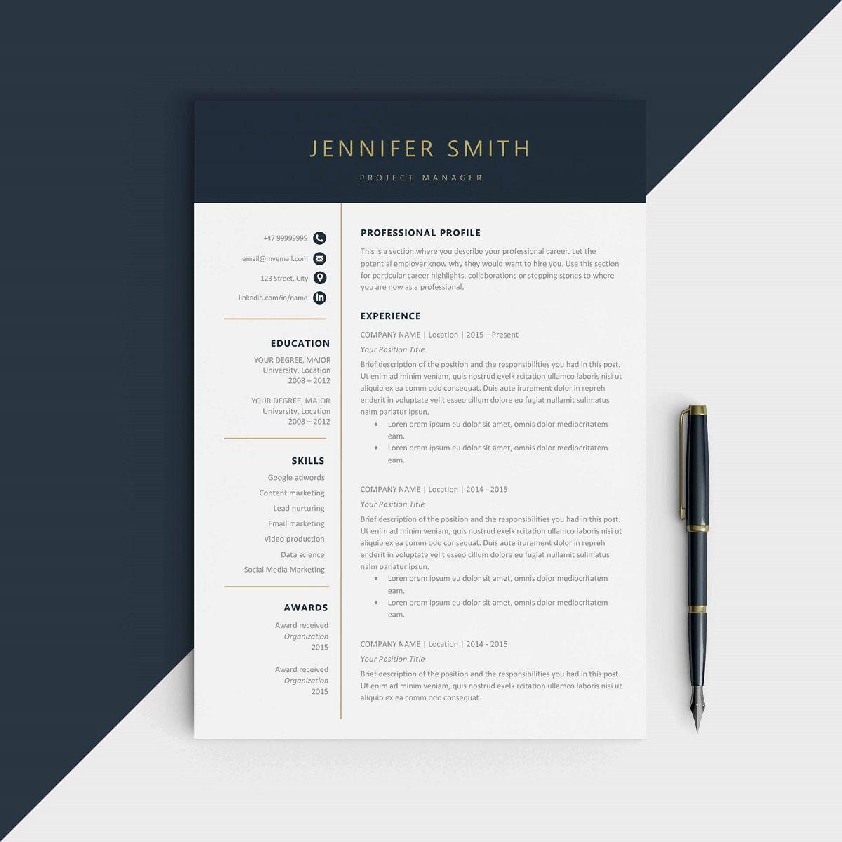 Modern Resume Template Free To Download Personalize 