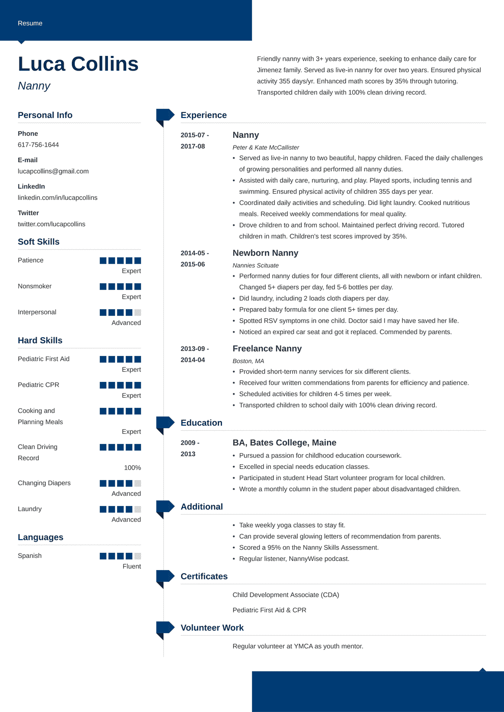 Nanny Resume How To Make A Good Nanny Resume – Georgia's Dream