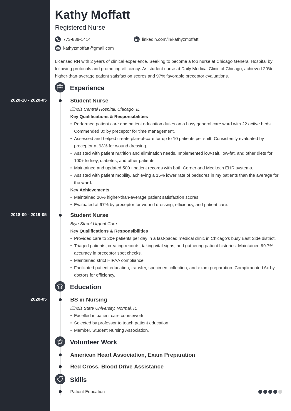 New Grad Nurse Resume Template With Examples Tips