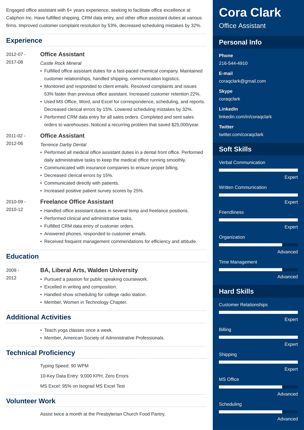 Office Assistant Resume Examples & Templates for 2025