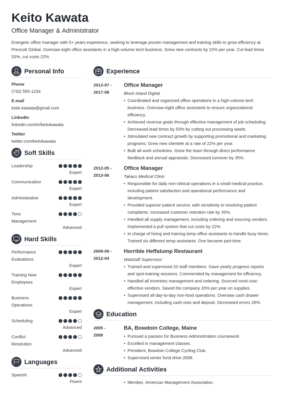 Office Manager Job Description For A Resume Examples