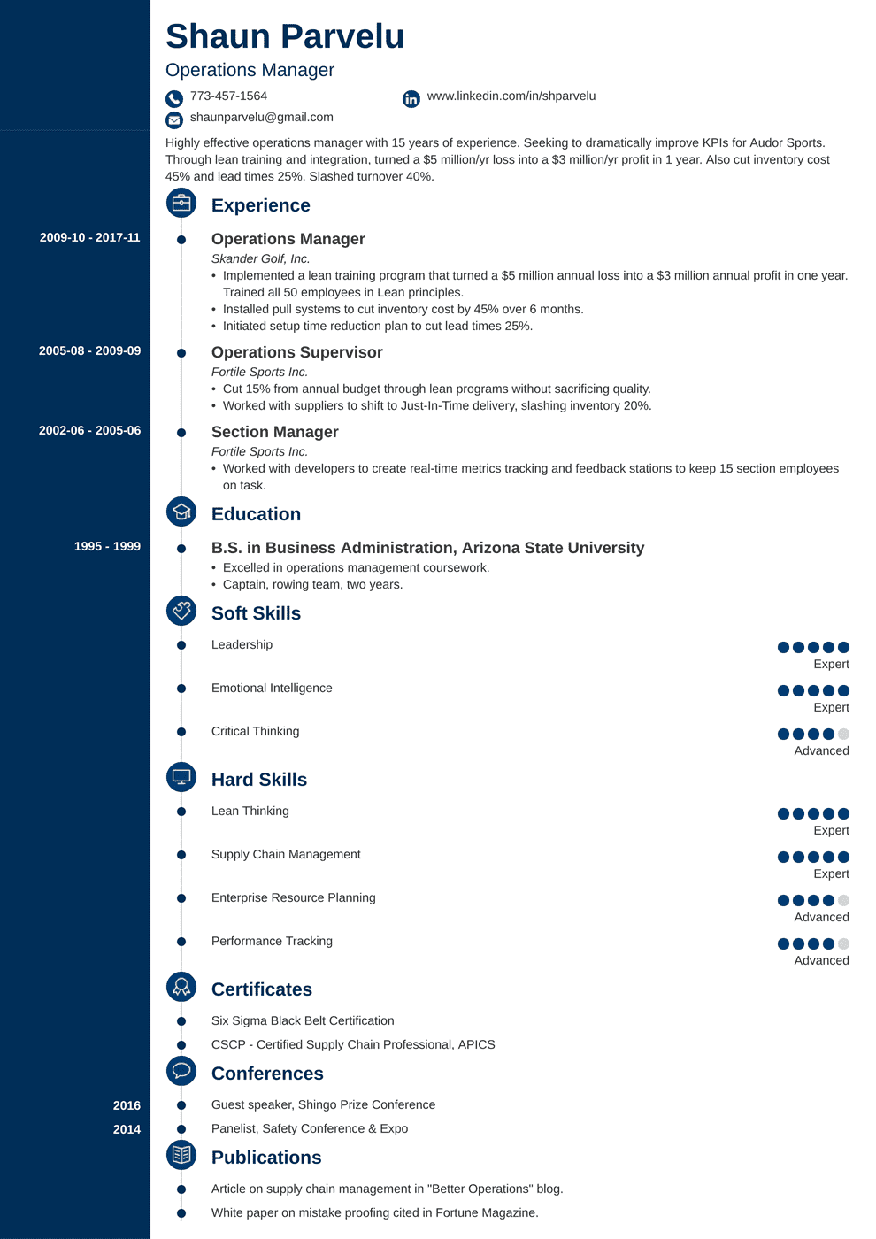 Operations Manager Resume Examples Writing Guide