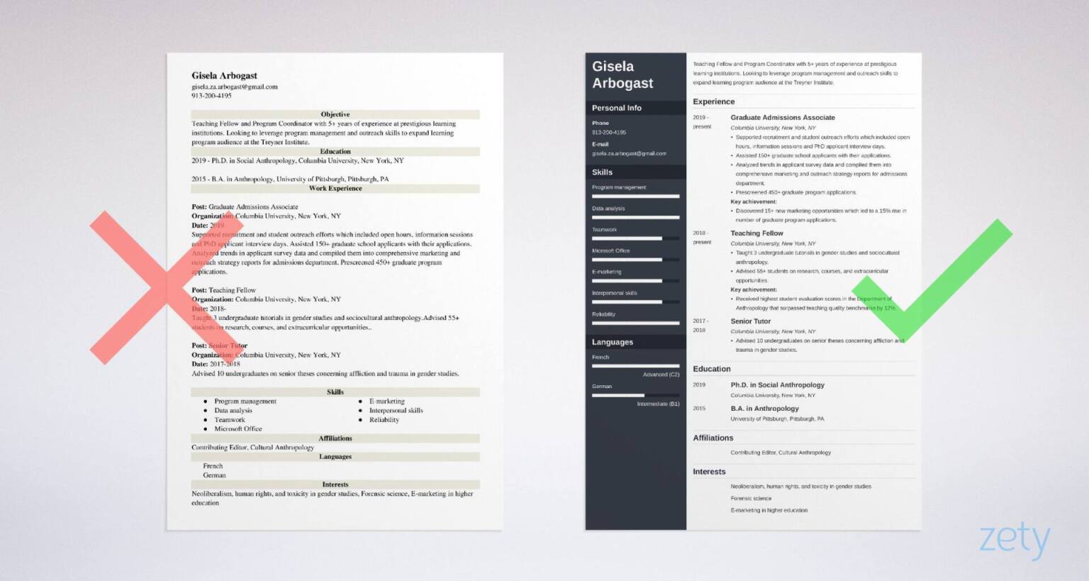 PhD Resume Example For Industry Non Academic Jobs
