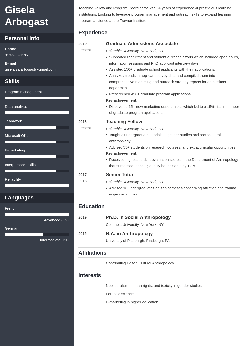 PhD Resume Example For Industry Non Academic Jobs