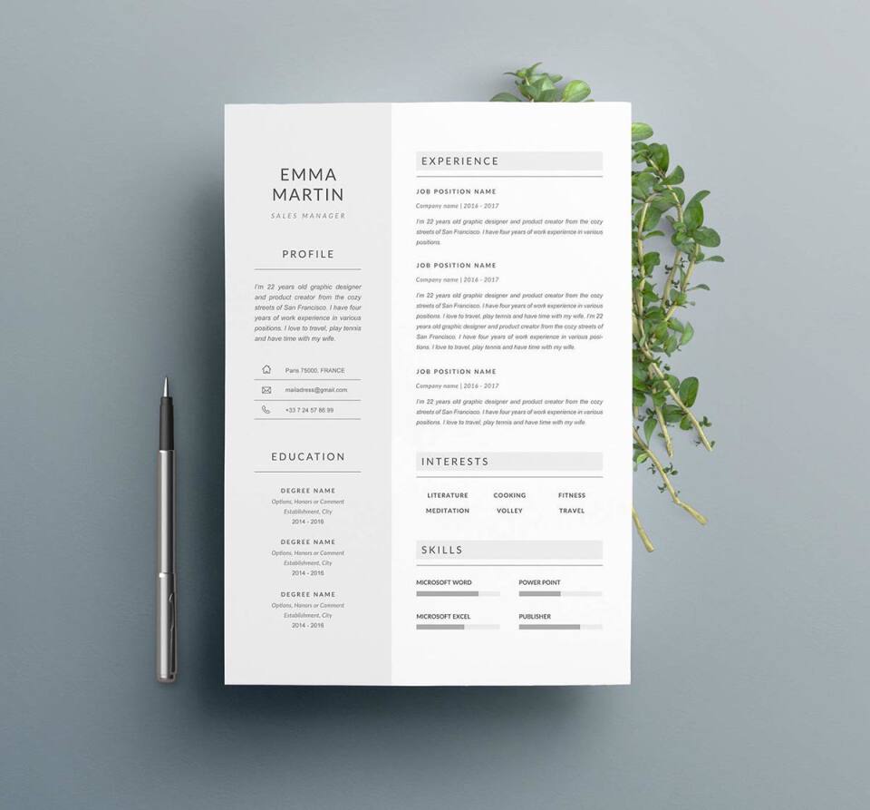 Adobe Indesign Resume Templates Kitchensany