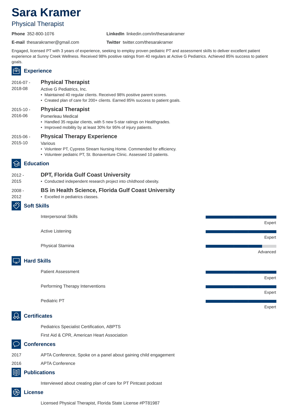 Physical Therapist Resume Examples Templates For 2023