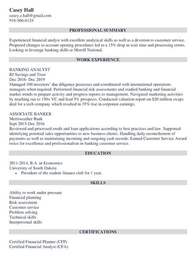 Plain Text Resume Format
