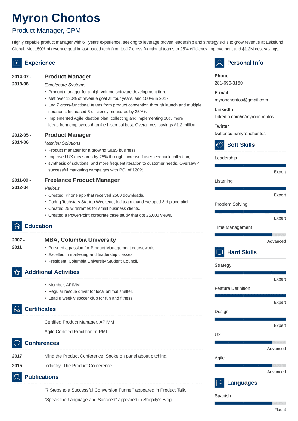 Product Manager Resume Examples Guide Template 