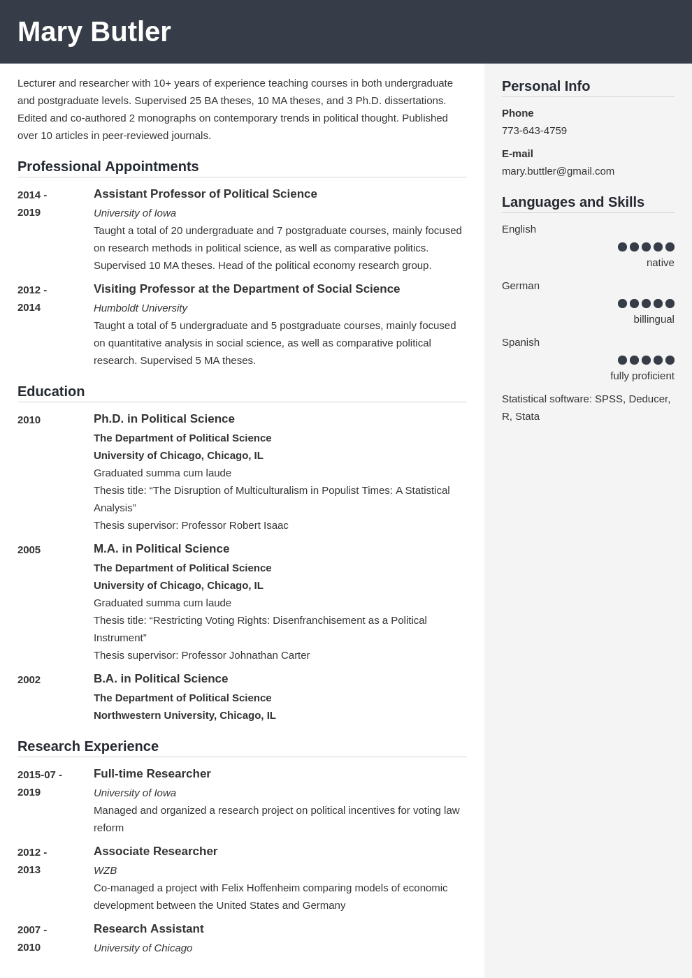 Curriculum Vitae Examples For Professors Curriculum Vitae Examples 