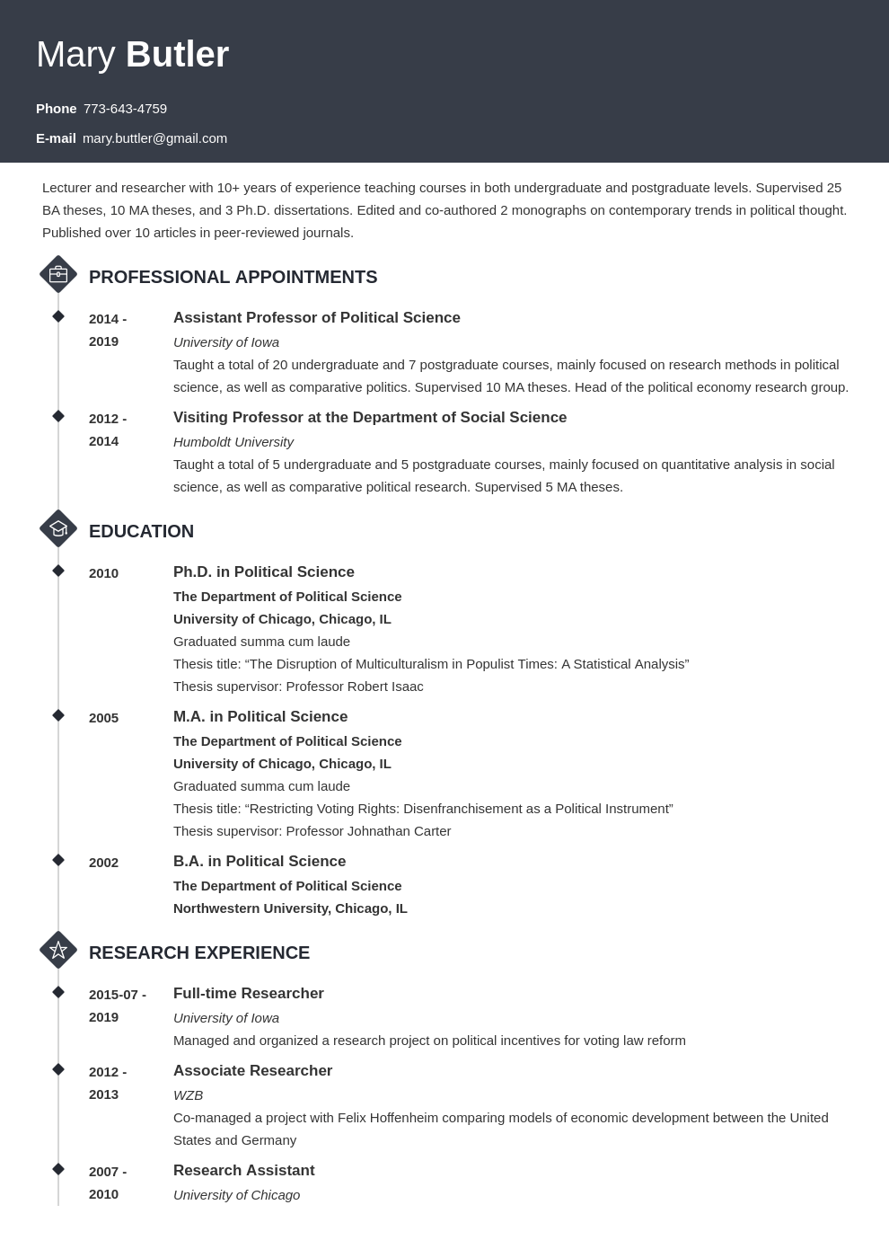 Professor CV Example Template Writing Guide 20 Tips 