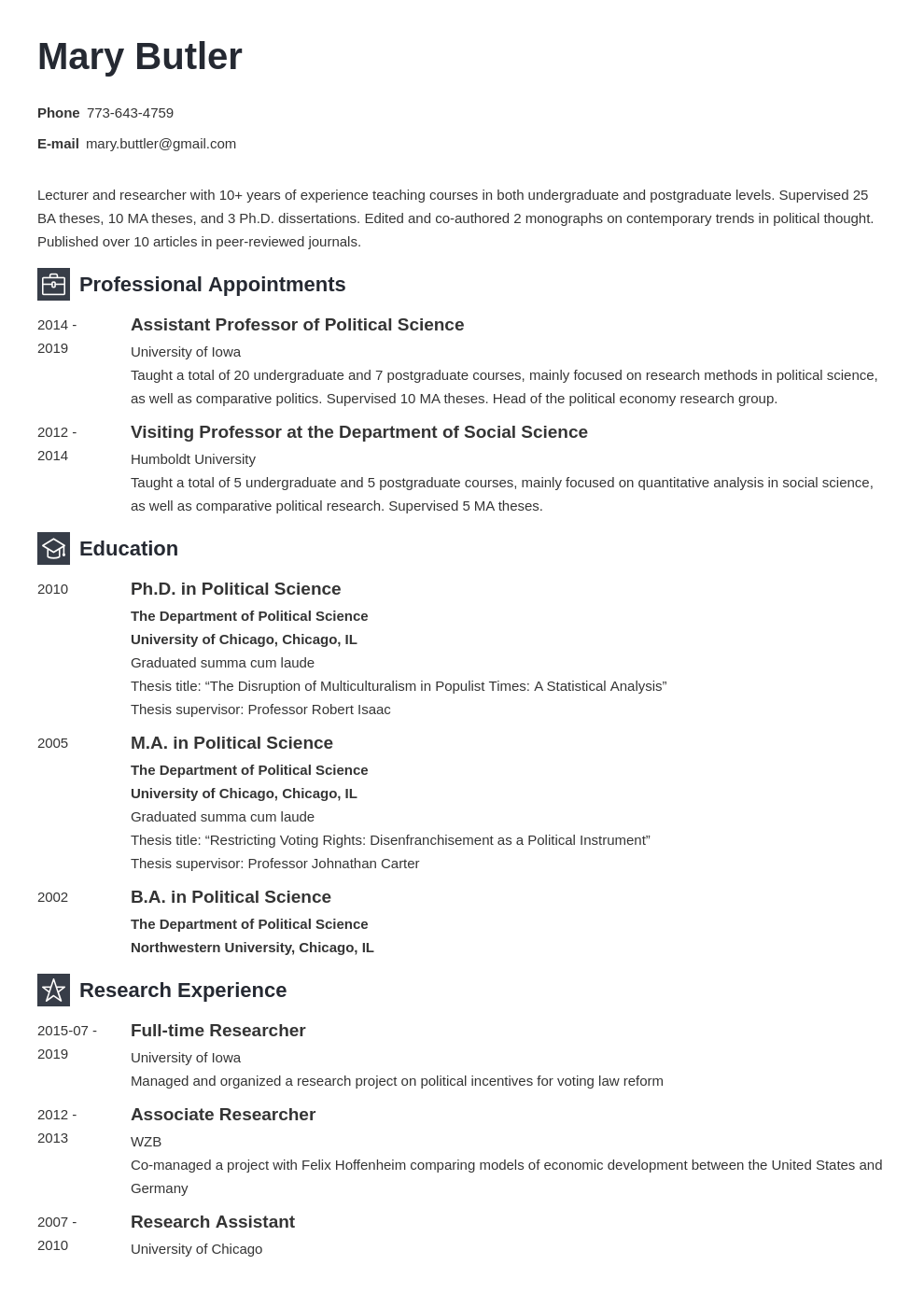 Professor CV Example Template Writing Guide 20 Tips 