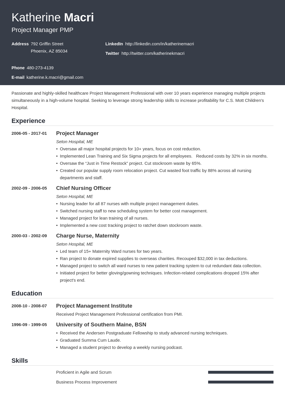 Project Manager Resume Examples For 2023
