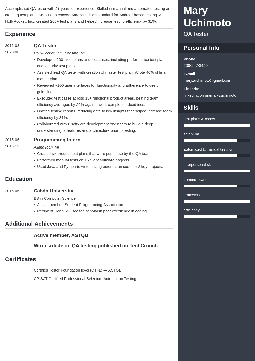 QA Tester Resume: Examples for IT & Software Testers