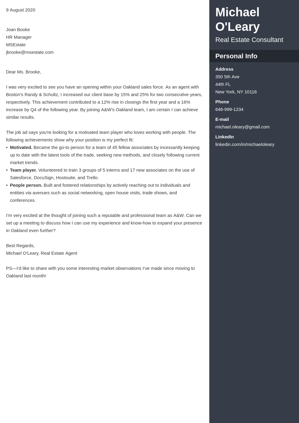 Real Estate Agent Cover Letter Example Tips For 2023 
