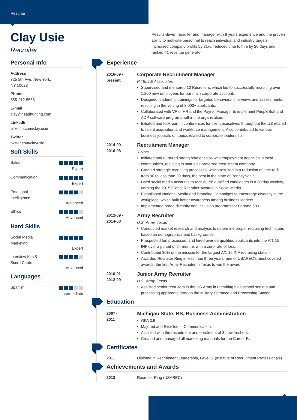Recruiter Resume Examples Skills For A Resume Tips