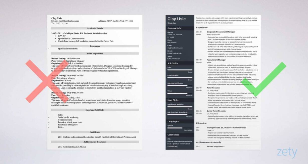 Recruiter Resume Sample Entry Level IT HR Corporate 