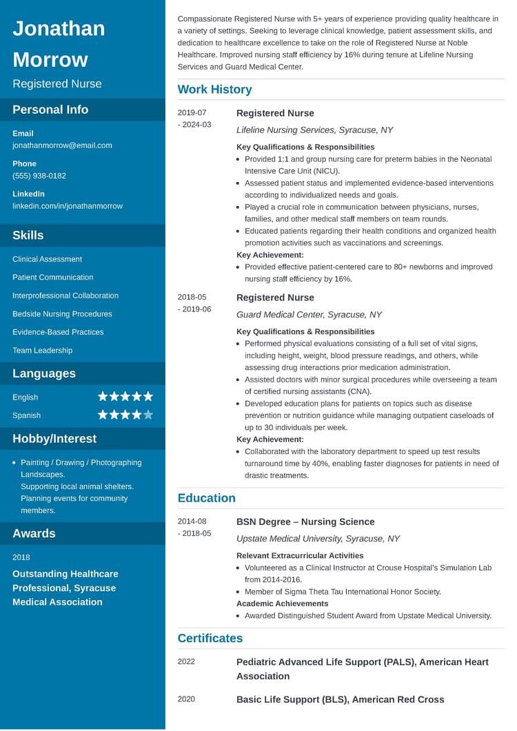 Nurse Resume Examples Apa Format Nursing Assistant Resume Examples