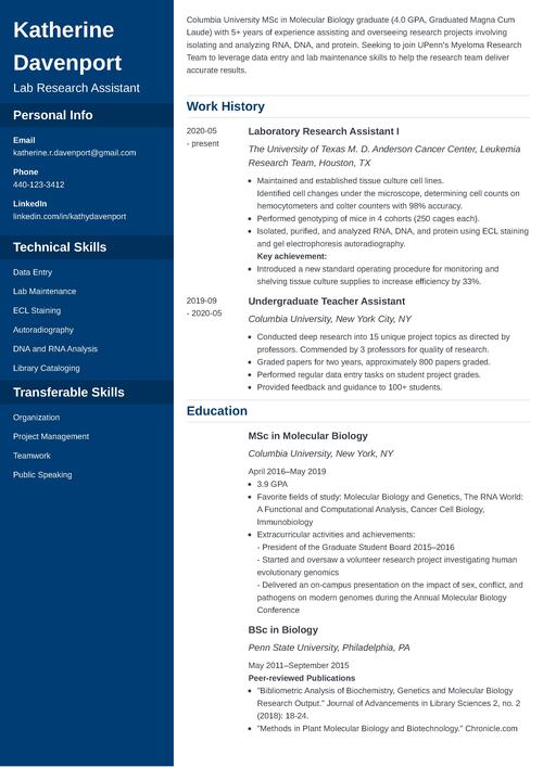 Research Assistant Resume Example & Skills for 2026