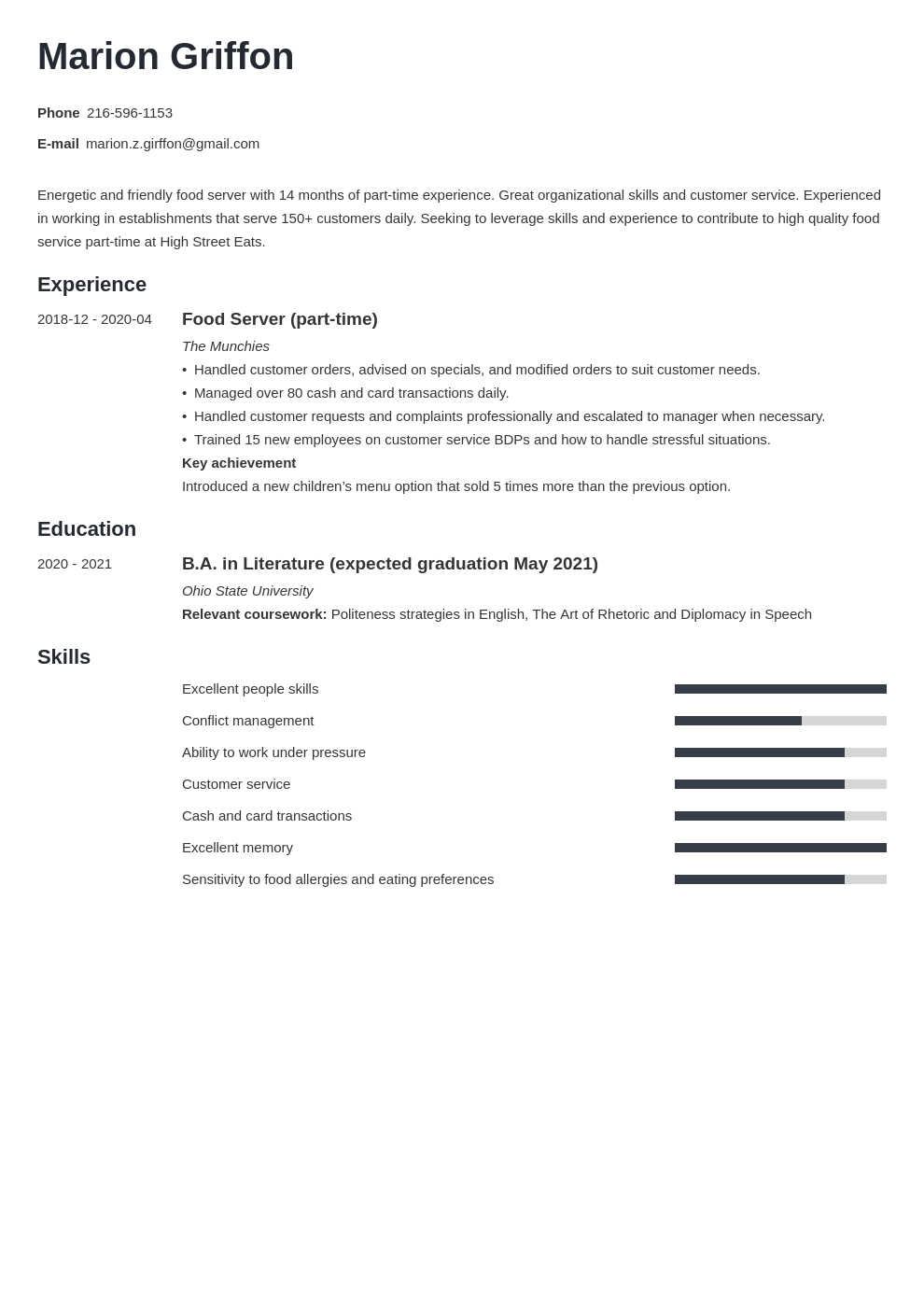 Resume For A Part Time Job Template And How To Write