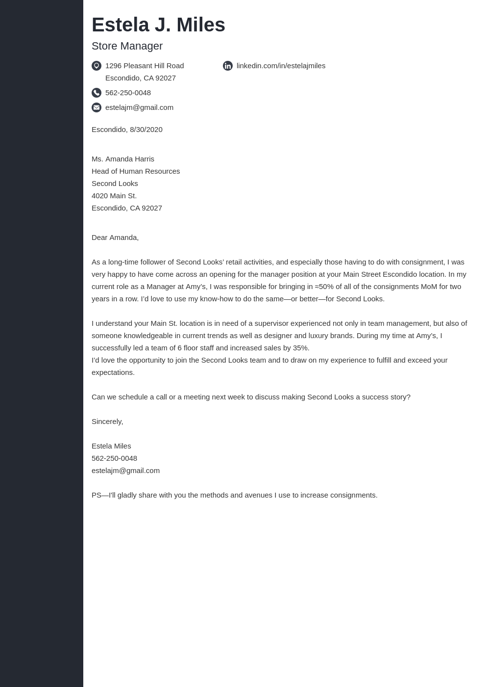 Retail Management Cover Letter Sample Full Writing Guide