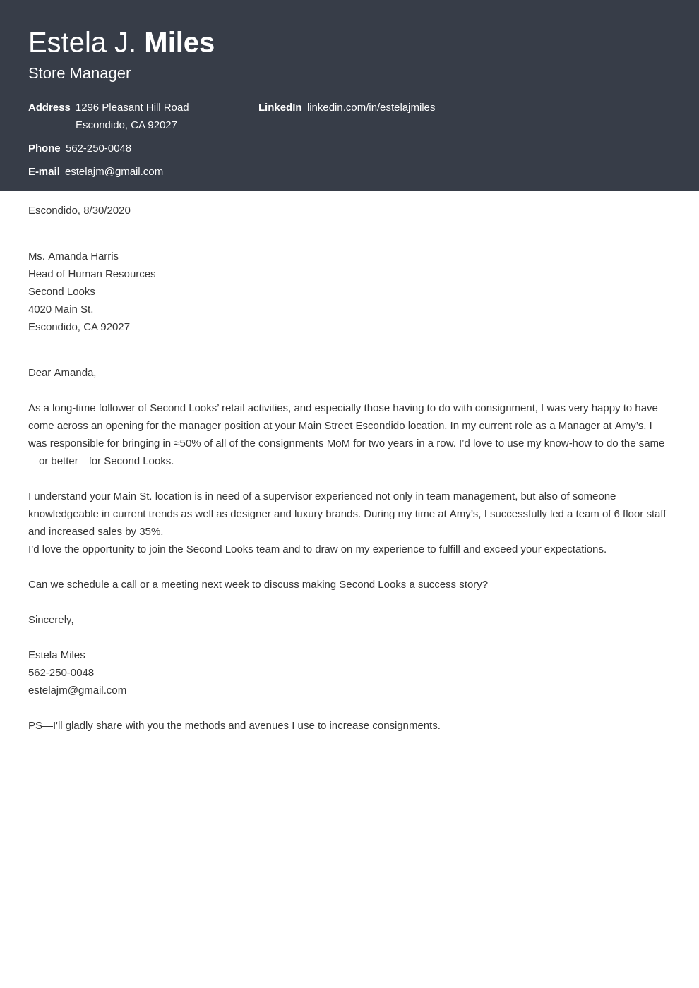 Retail Cover Letter Resume Examples