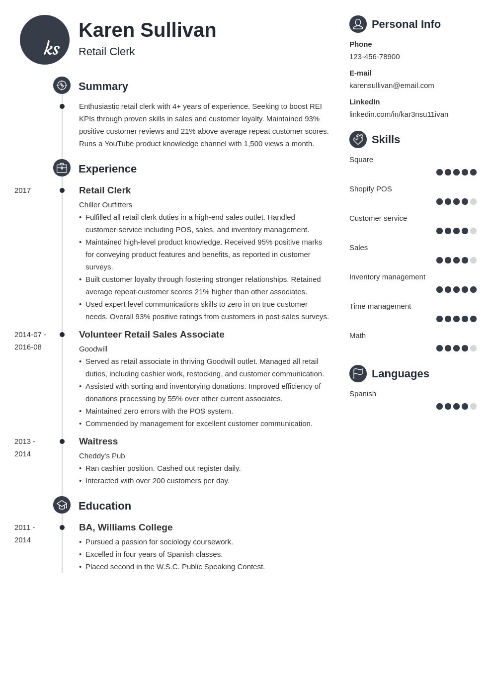 Retail Resume Examples Skills Experience For 2024