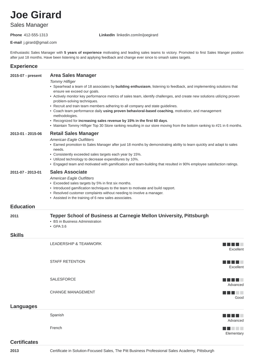 Sales Manager Resume Examples That Get Jobs In 2023