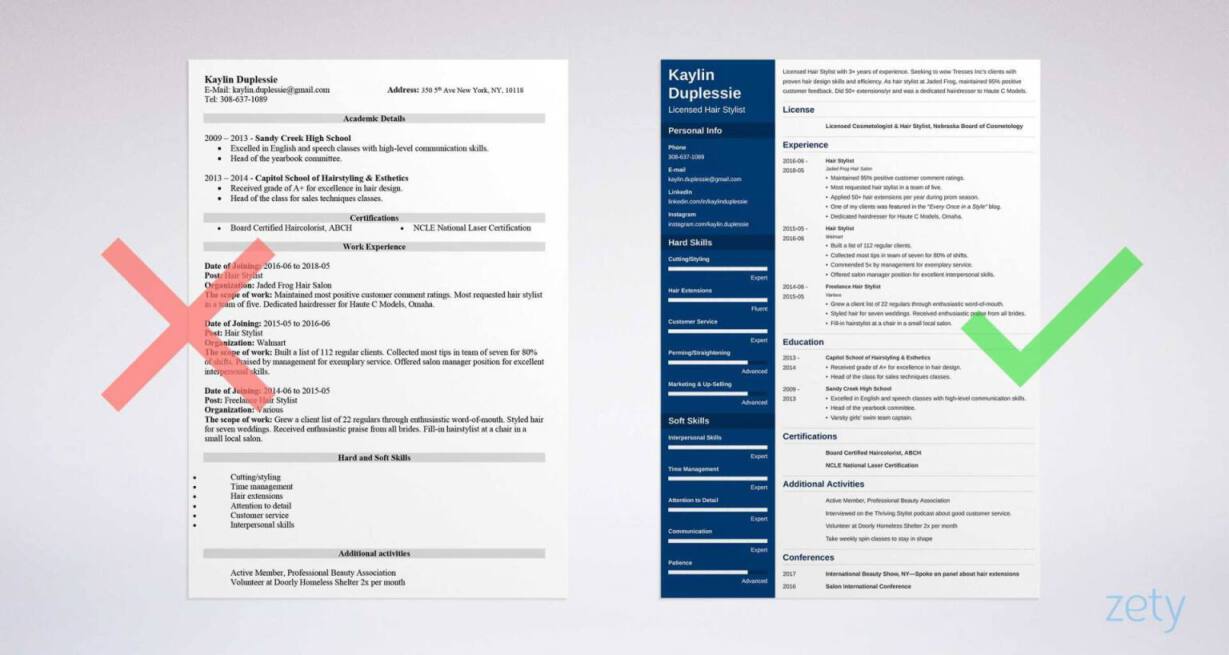 Hair Stylist Resume Examples Hairdresser Skills Tips 2022 