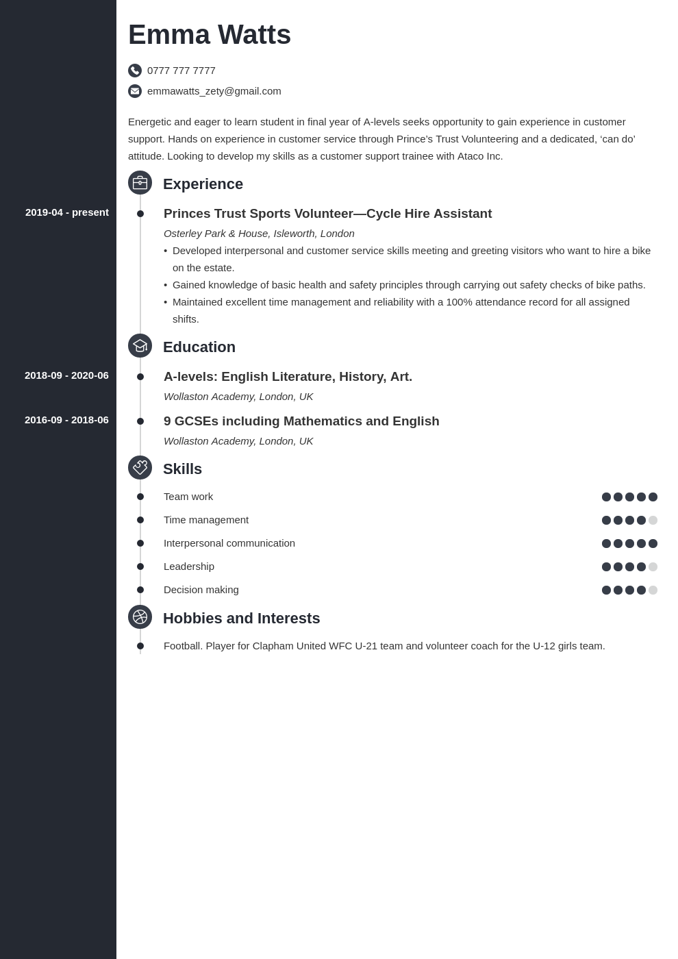 How To Write A School Leaver CV Template Examples 