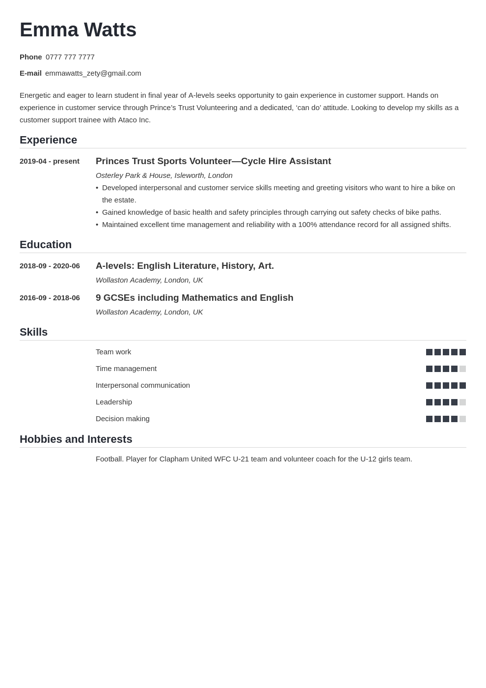 Resume For Spm Leaver Isaac has Stevens