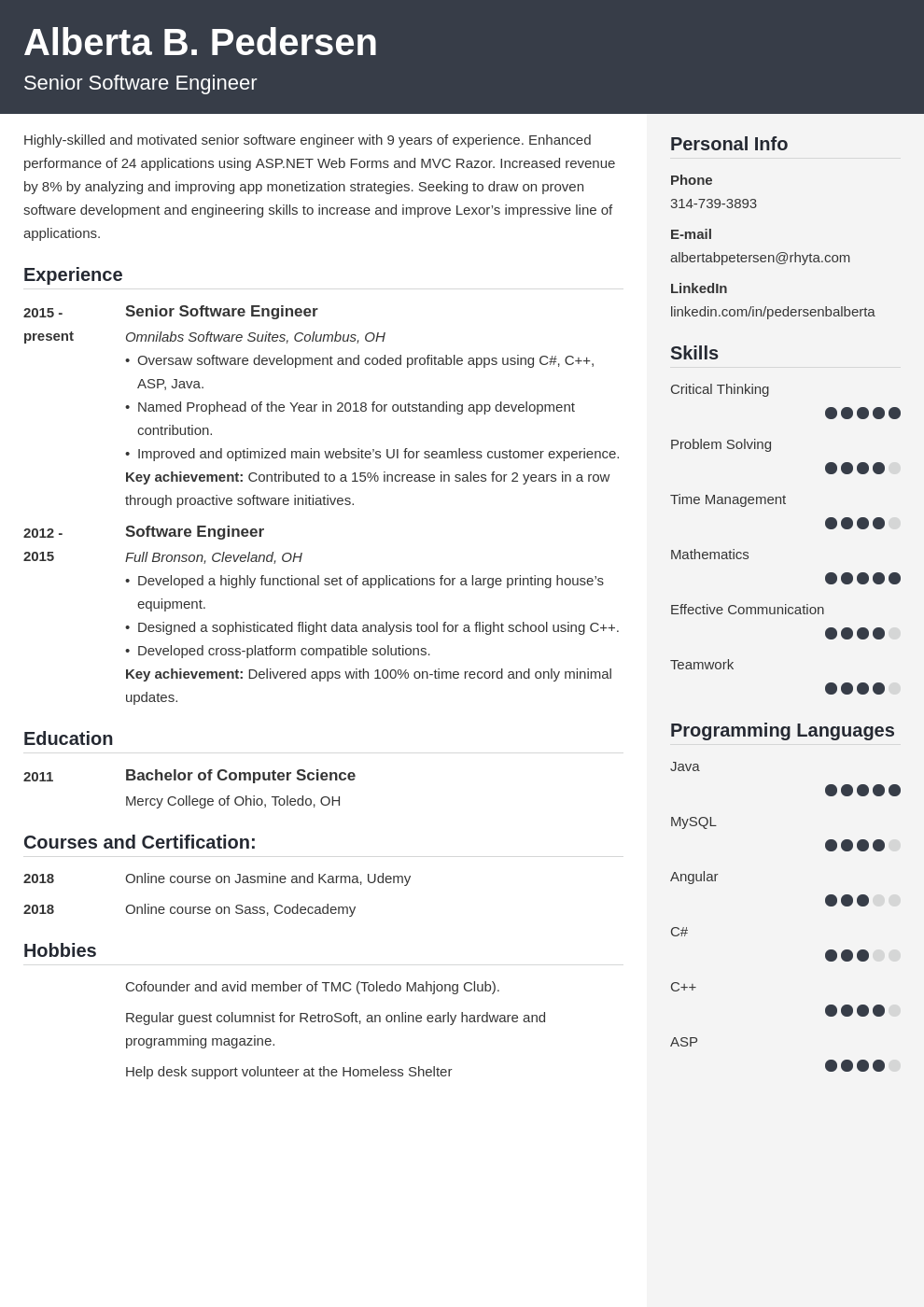 Senior Software Engineer Resume Examples Guide 25 Tips 