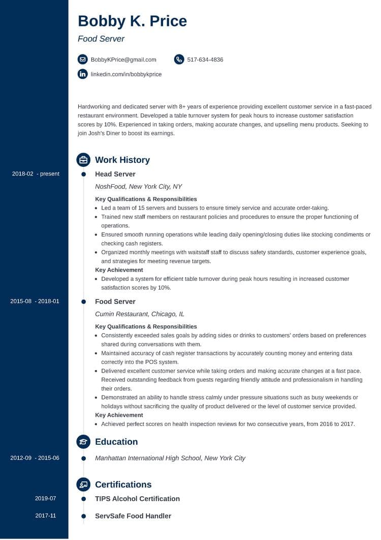 Server Resume Examples & Templates for 2025