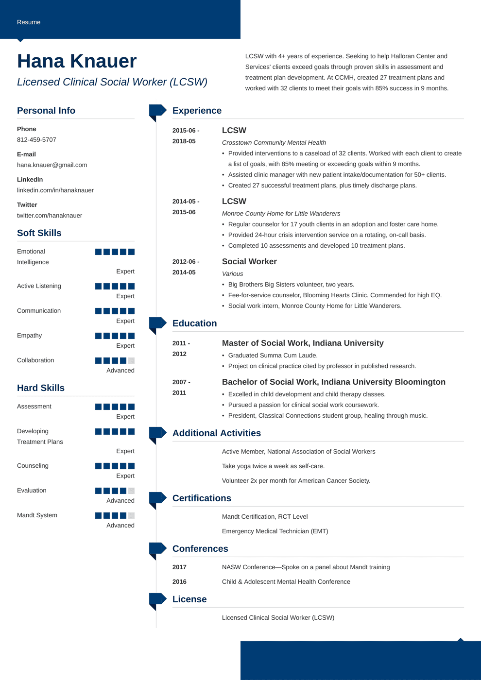Social Work Resume Examples For A Social Worker 20 Tips 