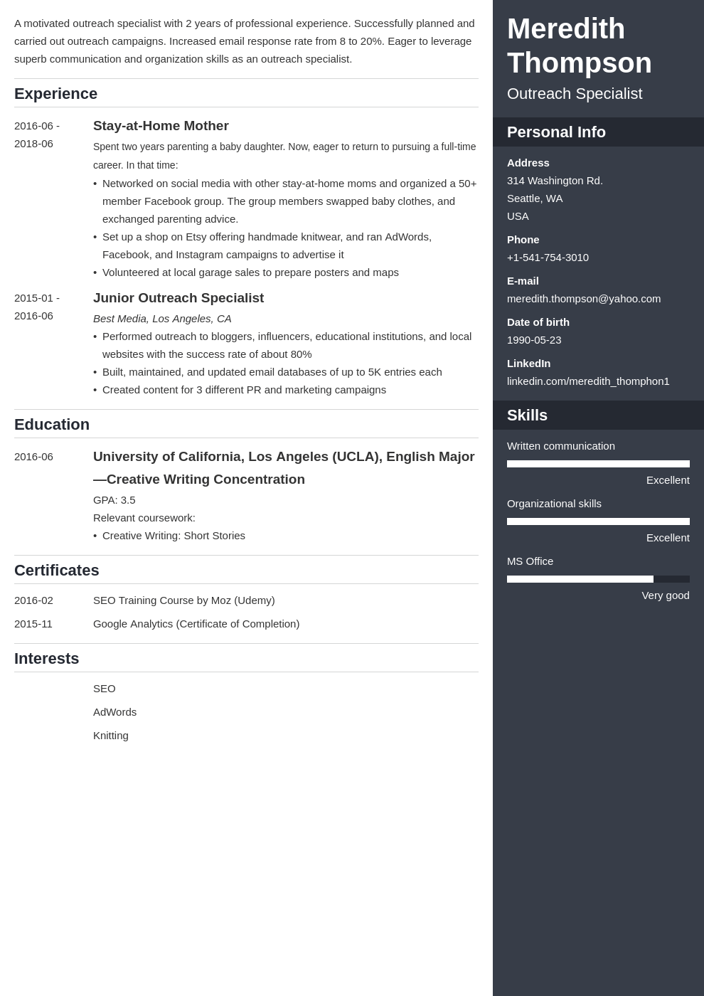 Stay At Home Mom Resume Example Job Description Tips