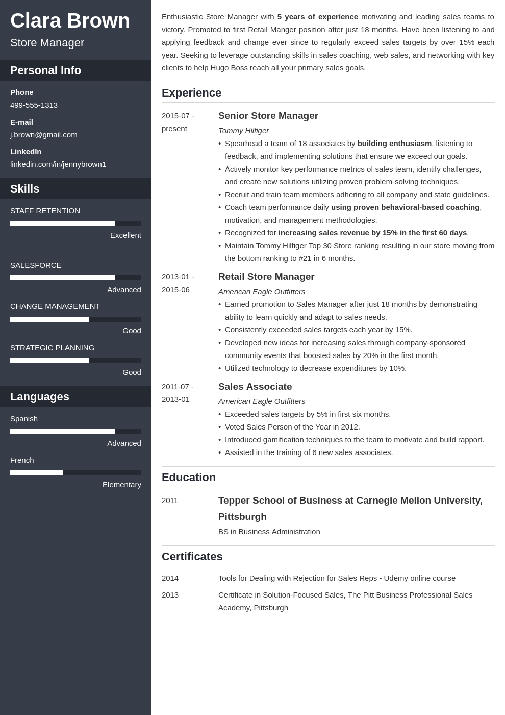 Store Manager Resume Examples [+Job Description & Skills]