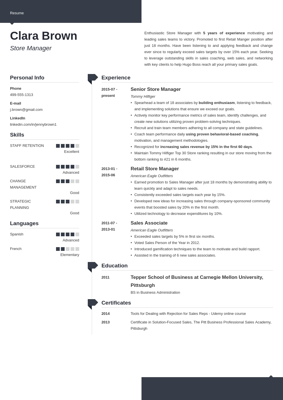 Store Manager Resume Examples [+Job Description & Skills]