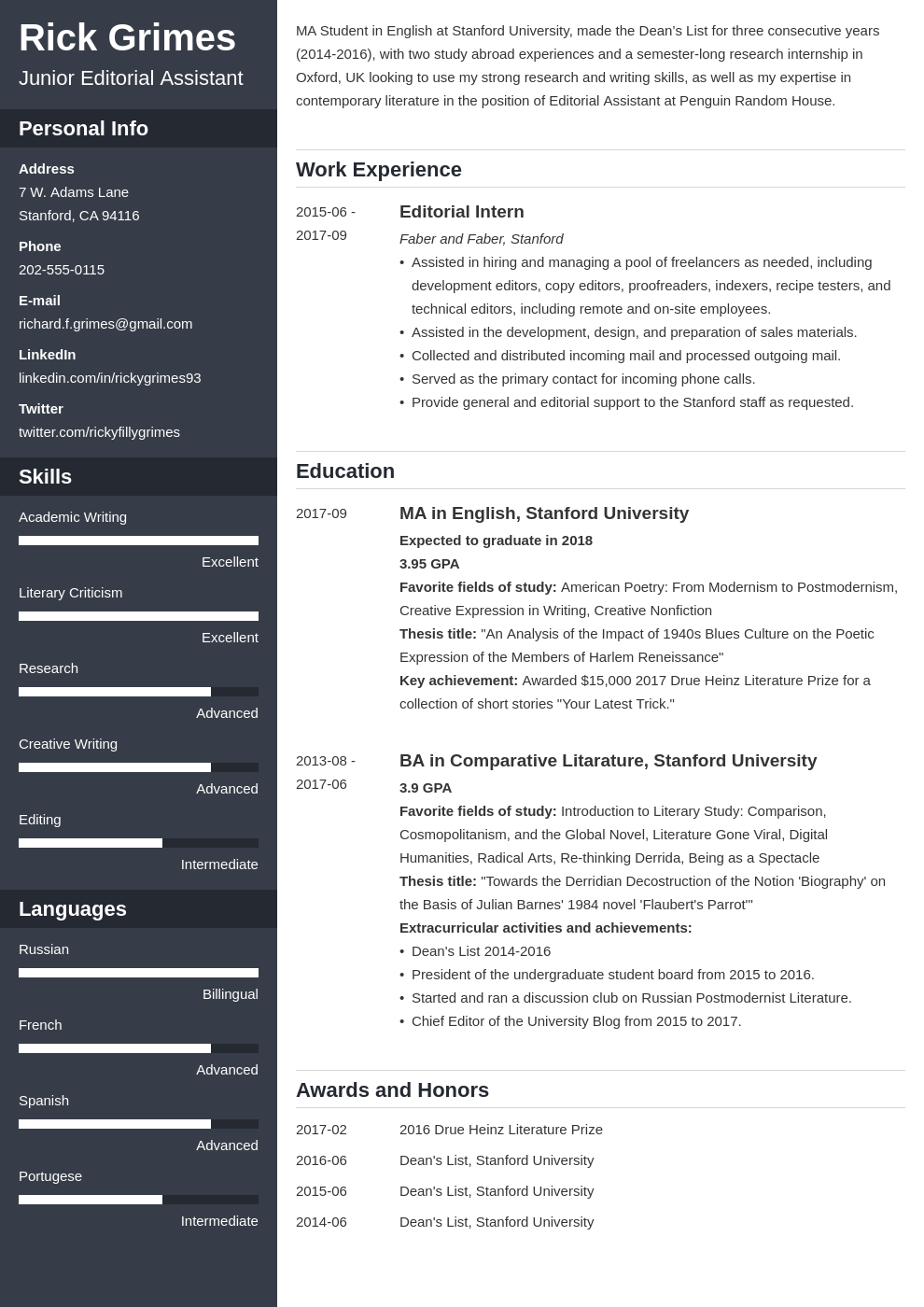Student Resume Examples Templates For 2024
