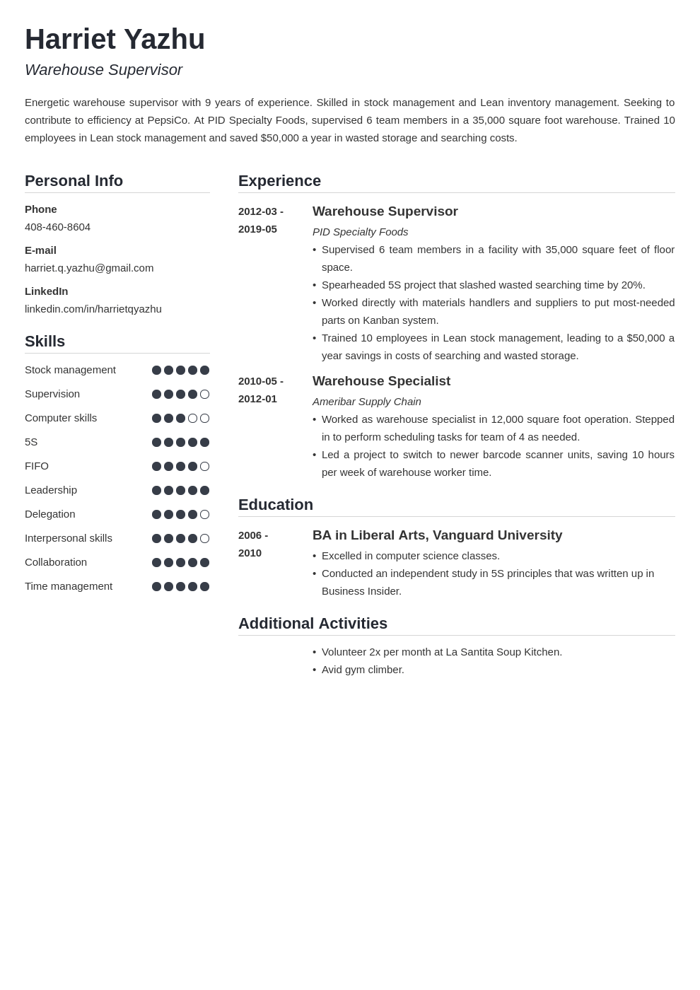 Supervisor Resume Examples For 2023 And Beyond