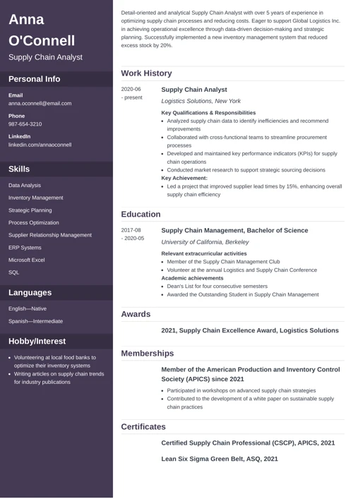 Logistics Analyst Resume 18 Supply Chain Analyst Resume Examples