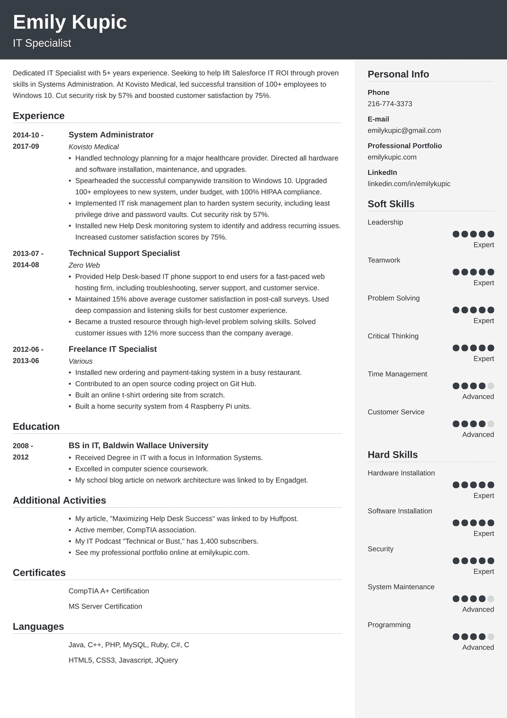 Technical Resume Examples Template Writing Guide Technical Resume Examples Template Writing Guide