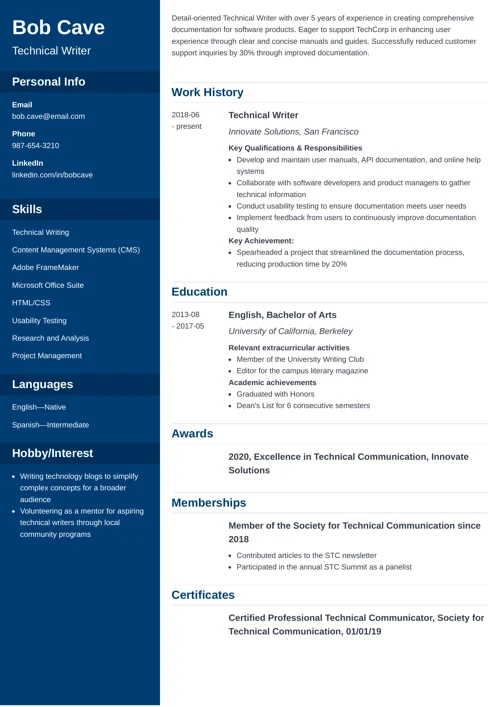 Technical Writer Resume Sample Technical Writing Resume Samples For