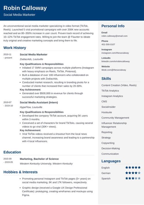 TikTok Resume Unique Tips To Apply To Your Job Application
