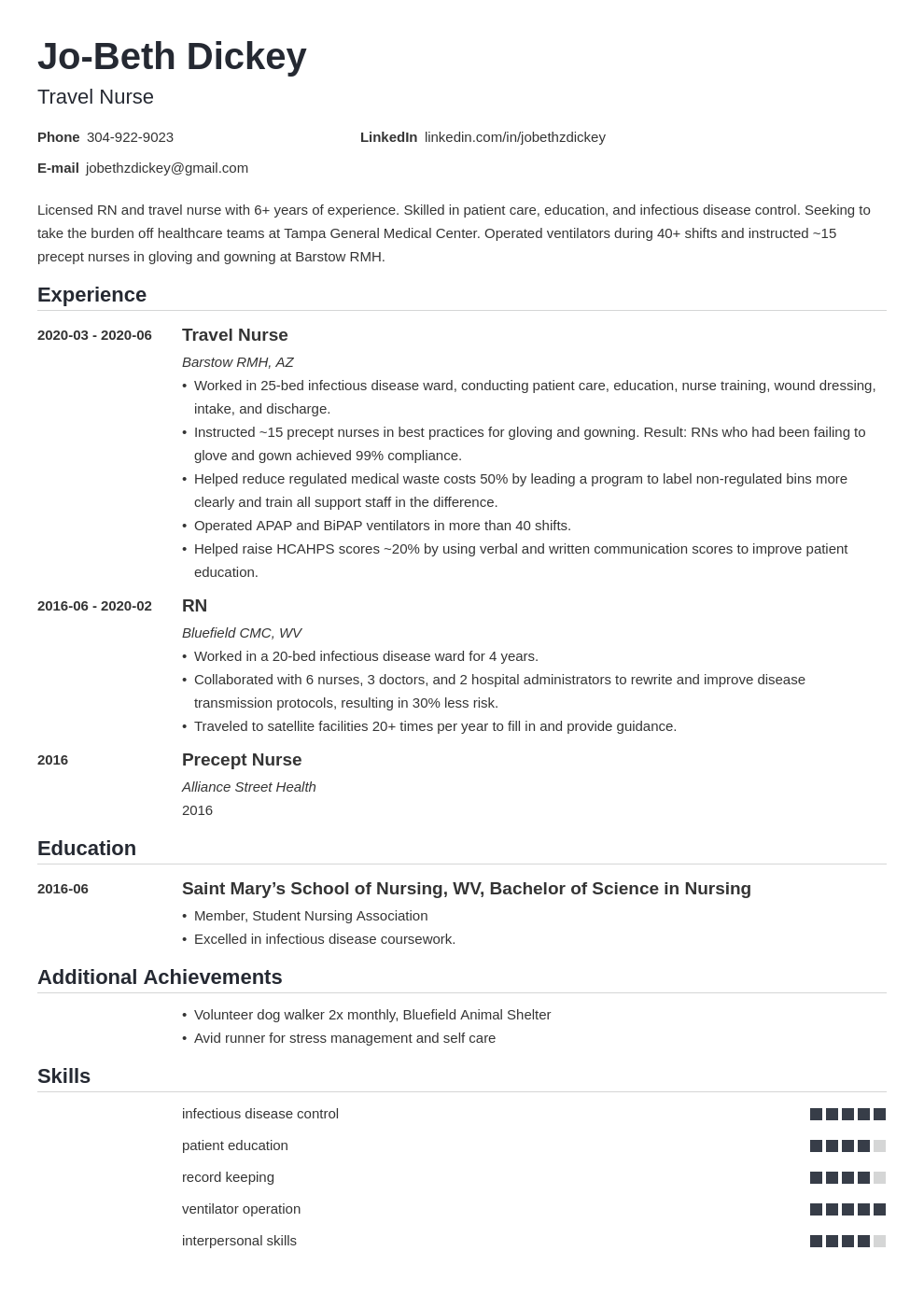 Travel Nurse Resume Examples And Guide 10 Tips 