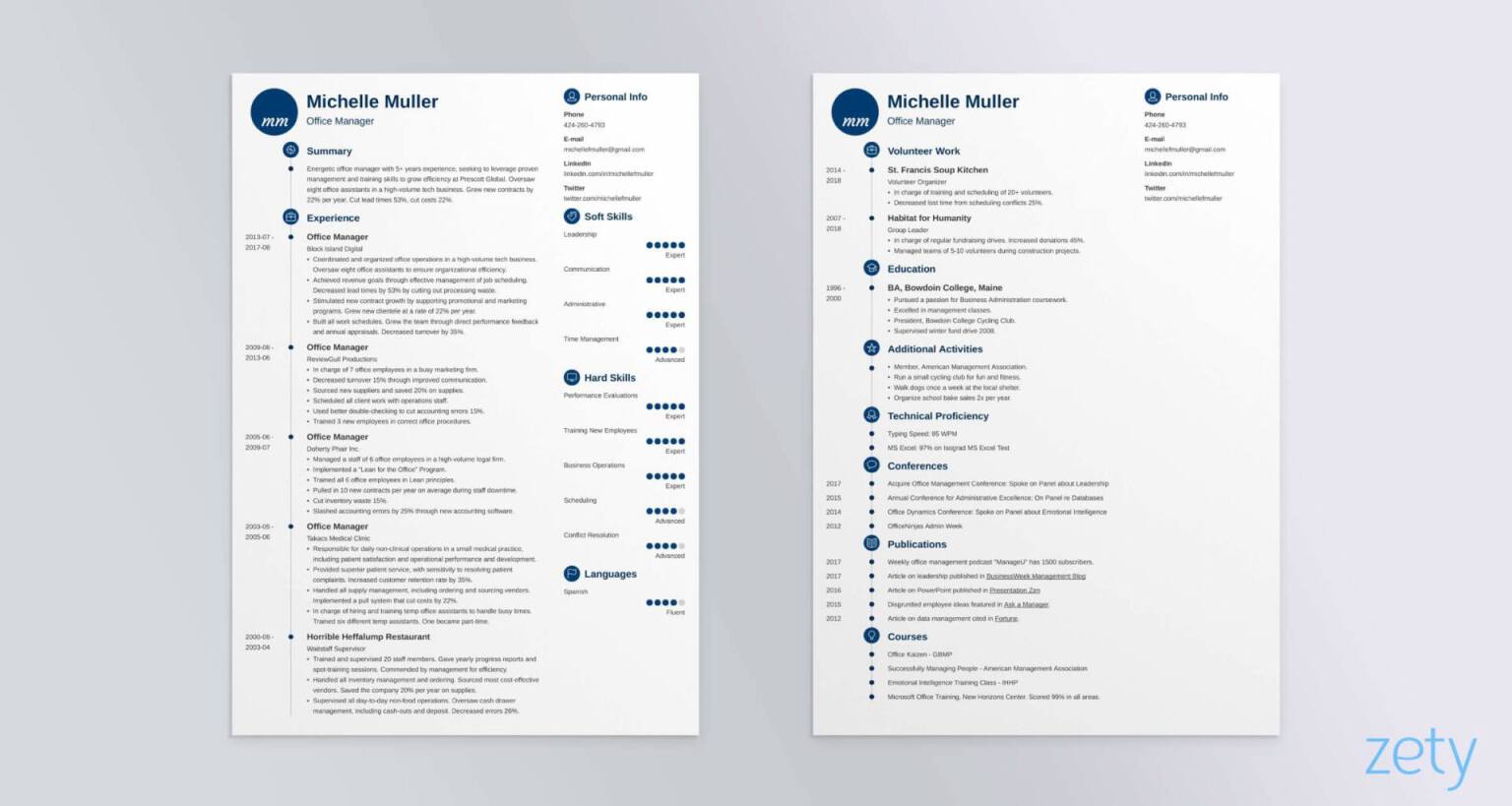 Two Page Resume Format Mingguanjawatan03