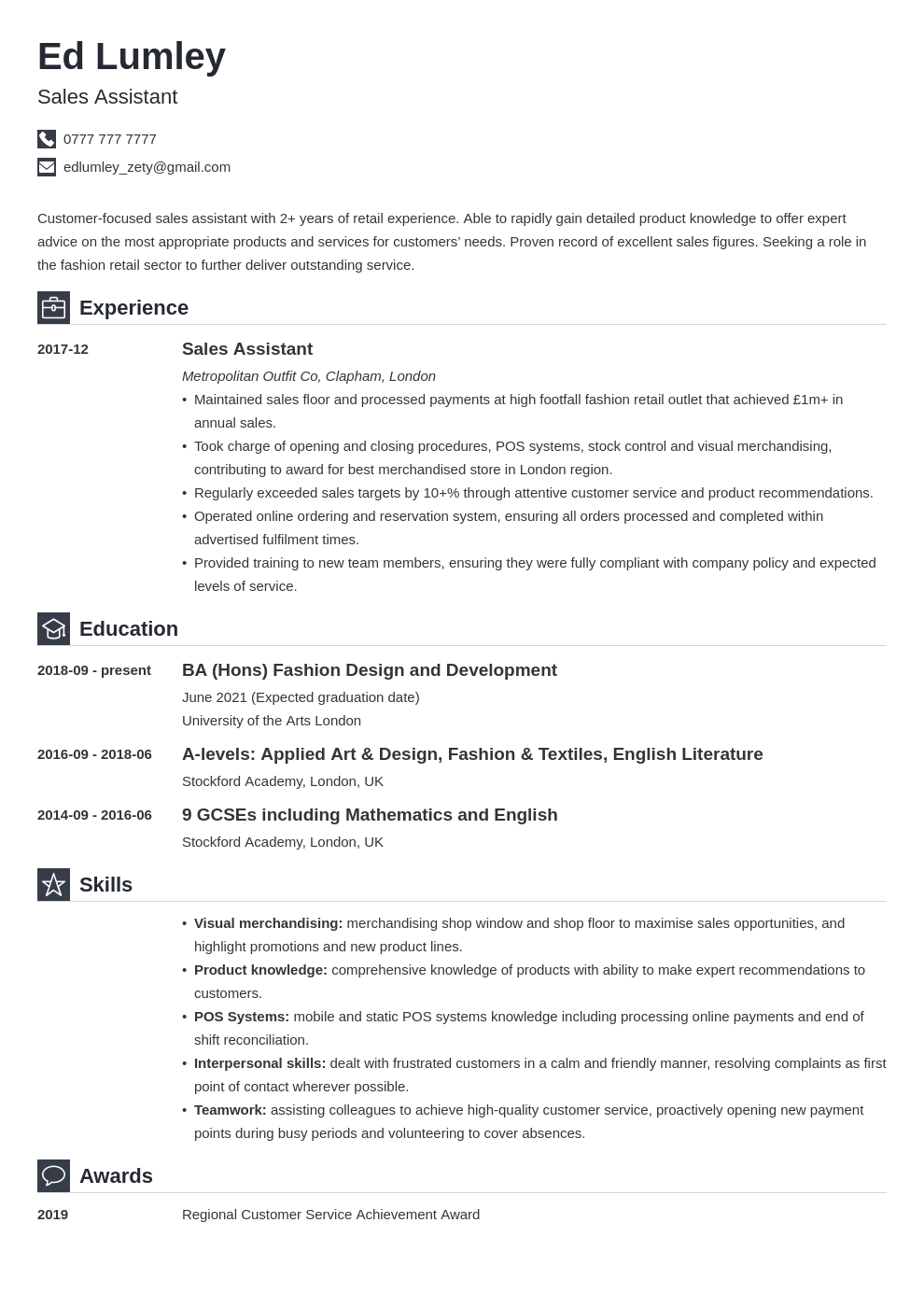 38 Sale Assistant Retail Cv Sample Pics Sample Factory Shop