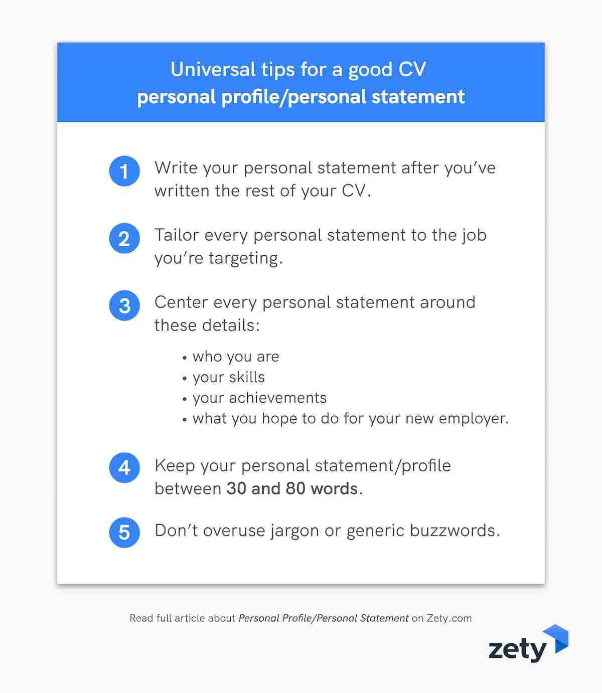 Personal Statement Personal Profile For Resume CV Examples